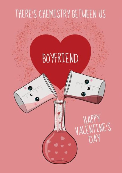 Cute Science Valentine's Day Card - For Boyfriend - Chemistry Between ...