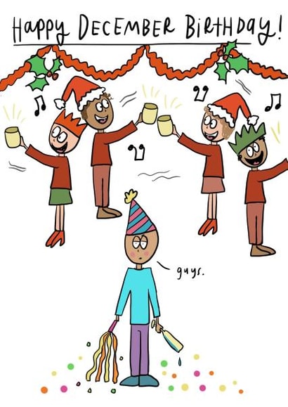 Funny Happy December birthday. Card perfect for December birthdays ...