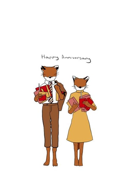 Fantastic Mr Fox Anniversary Card | thortful