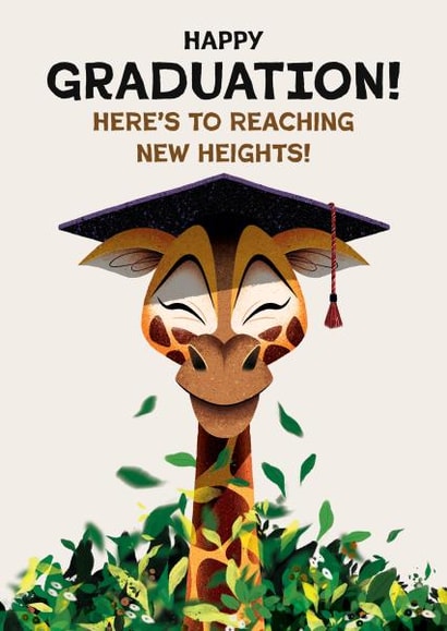 Happy Graduation - Here's to Reaching New Heights - Congrats - Giraffe ...