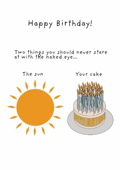 Cheeky Birthday card - too many candles! | thortful