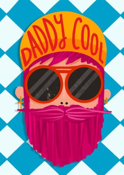 Bold Father's Day Card - Illustrated Alternative Dad - Colourful Daddy ...