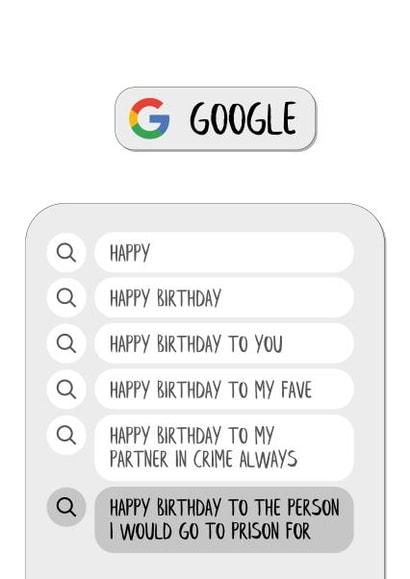 Funny Happy Birthday Card - Google Search - Friend I'd Go to Prison For ...