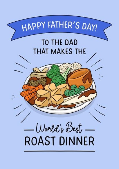 Cute Father's Day card - Chef Dad - Worlds Best Sunday Roast | thortful