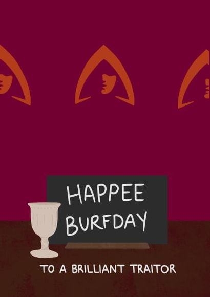 Funny Traitor’s Birthday Card- Round Table Joke card | thortful