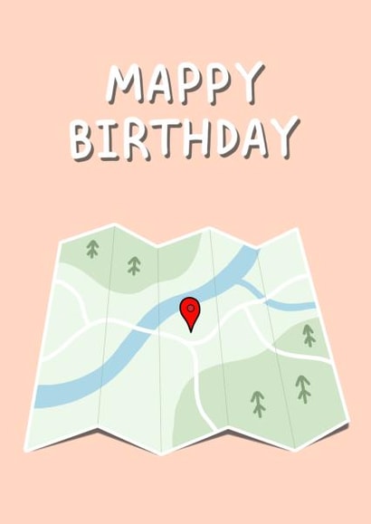 Cute birthday card - unique map themed birthday card for friends and ...