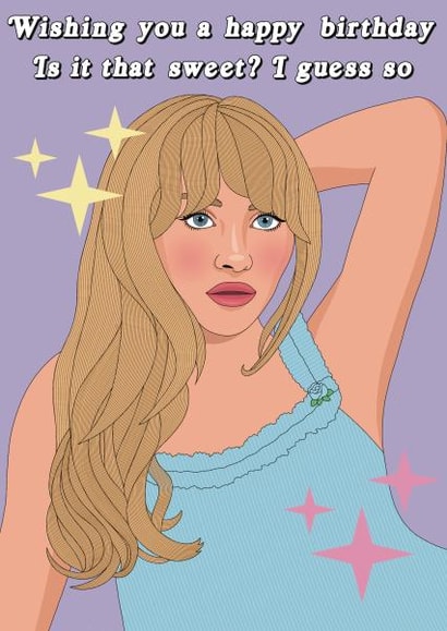 Celebrity Birthday Card - Sabrina Carpenter - Espresso | thortful