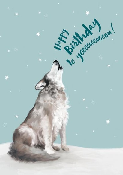 Cute Birthday Card - Wolf - Howling Birthday Wishes | thortful