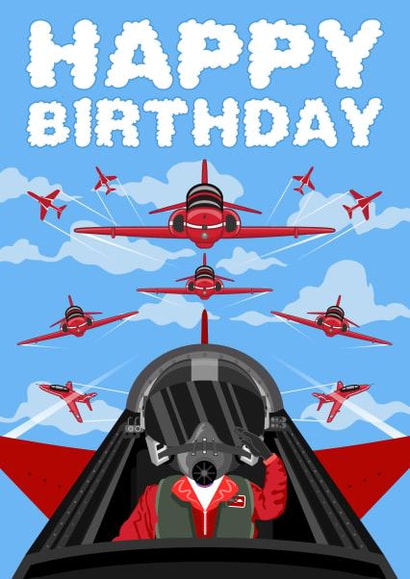 Pilot Birthday Card - Cartoon Aerobatics | thortful