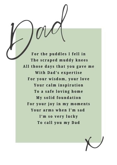 Heartfelt Fathers Day Card - Cute Dad Poem | thortful
