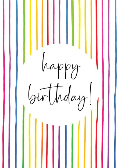 Classic Birthday Card - Colourful Rainbow Stripes | thortful