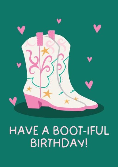 Cute Birthday Card - Have A Boot-iful Birthday - Cowboy | thortful