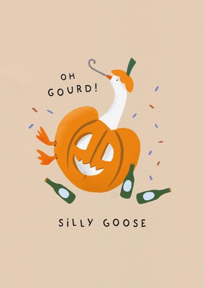 Funny Birthday Card - Oh Gourd - Silly Goose - October | thortful