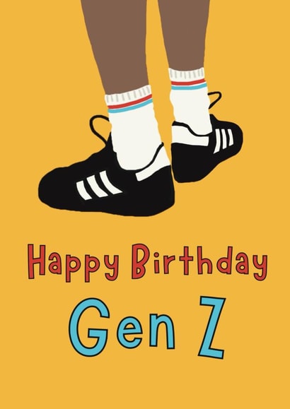 Funny Birthday Card - For Gen Z - Long Crew Socks | thortful