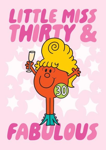 Cute Birthday Card - Little Miss Fabulous - 30th | thortful