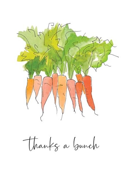 Arty Thank You Card - Carrots - Thanks A Bunch | thortful