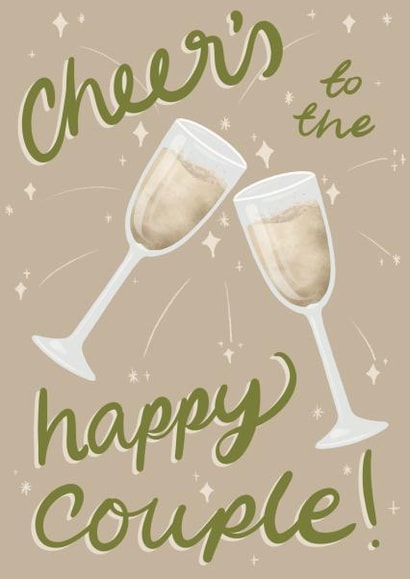 Classic Wedding Card - Glasses - Cheers To The Happy Couple! | thortful