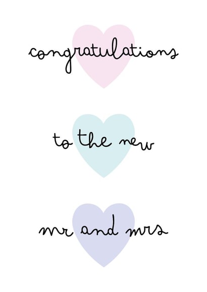 Classic Wedding Card - Congratulations - Mr And Mrs | thortful