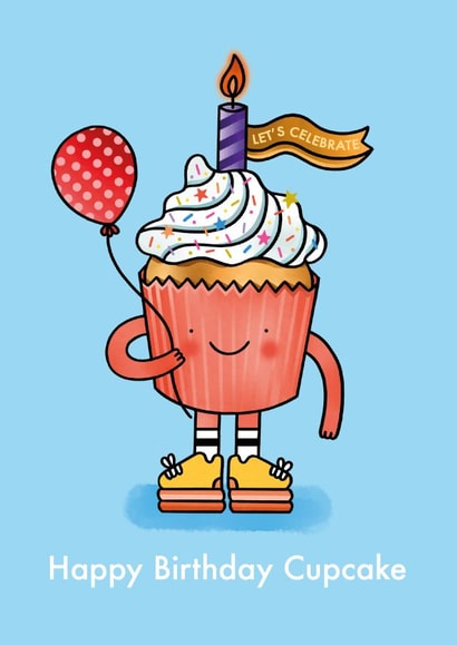 Cute Birthday Card - Cupcake | thortful