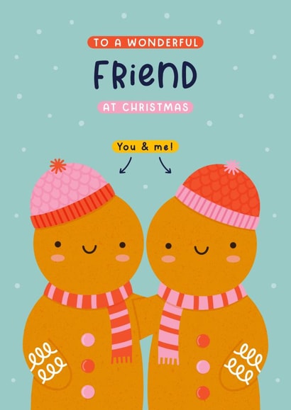 Cute Christmas Card - For Friend - Gingerbread Men | thortful