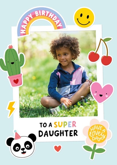 Cute Birthday Card - For Daughter - Fun Stickers | thortful