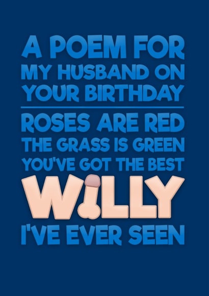 Rude Birthday Card - For Husband - Best Willy | thortful