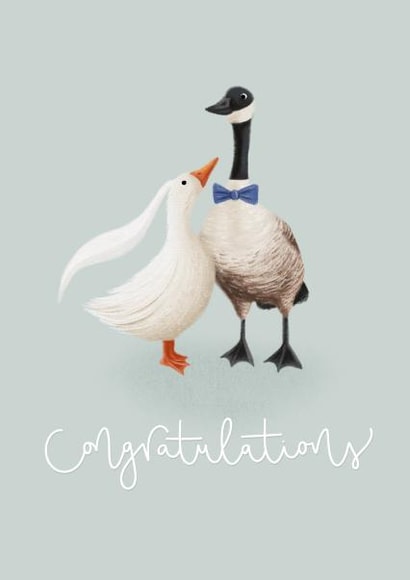 Geese Wedding Day Card - Congratulations | thortful