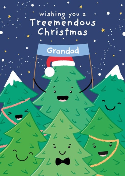 Cute Christmas Card - For Grandad - Tree Pun | thortful
