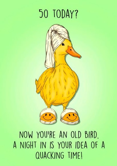 Cute 50th Birthday Card - Duck - Old Bird | thortful