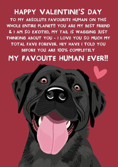 Cute Valentine's Day Card - From The Dog - Black Labrador | thortful
