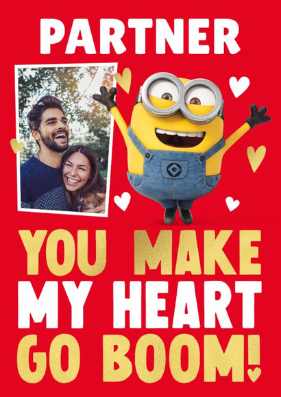 Personalised Minions Valentine's Day Photo Card for Partner - Boom ...