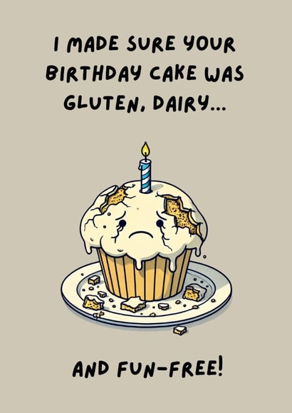 Cute Birthday Card - Gluten Free - Fun Free | thortful