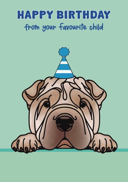 Cute Birthday Card - Shar-Pei | thortful