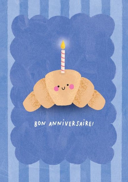 Cute Birthday Card - Croissant - Bon Anniversaire | thortful