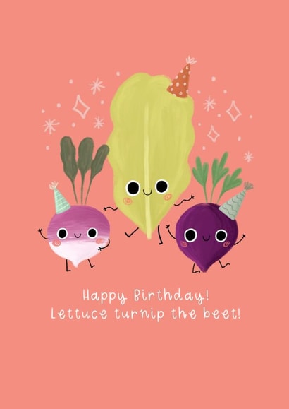 Cute Birthday Card - Vegetables - Turnip The Beet | thortful