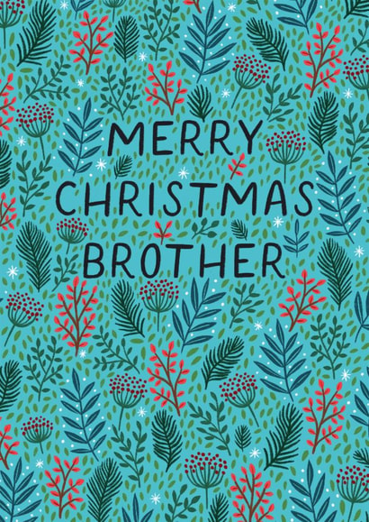 Classic Christmas Card - For Brother - Berries | thortful