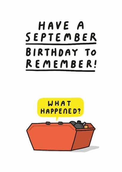 Funny Birthday Card - One To Remember - September Birthday | thortful