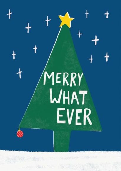 Classic Christmas Card - Merry Whatever - Tree | thortful