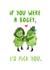 Funny Bogey Anniversary Card / Valentines Day Card - If You Were A ...