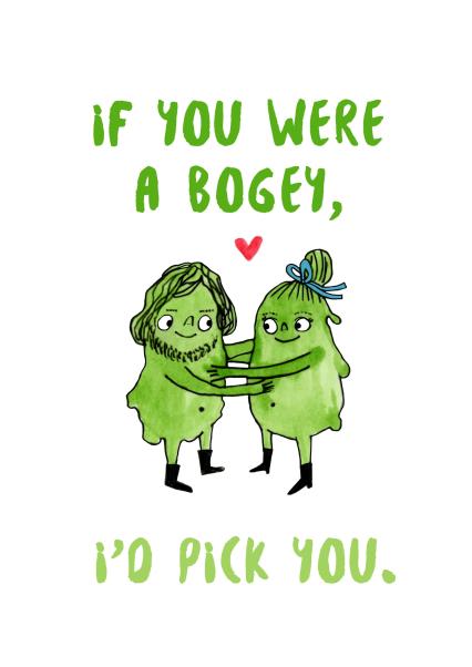 Funny Bogey Anniversary Card / Valentines Day Card - If You Were A ...