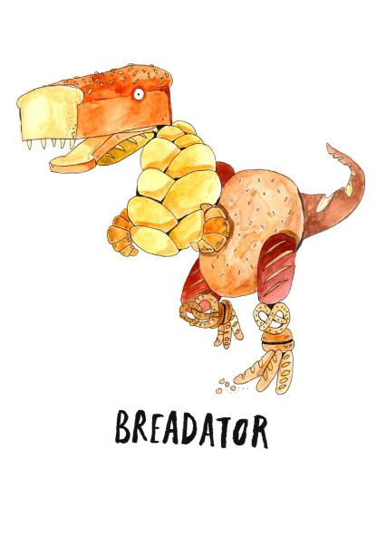 Funny Just Because Card - Breadator - Predator Pun | thortful