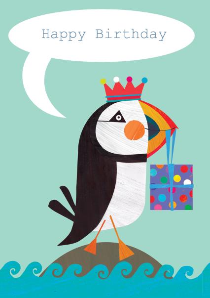 Cute Birthday Card - Puffin - Present | thortful