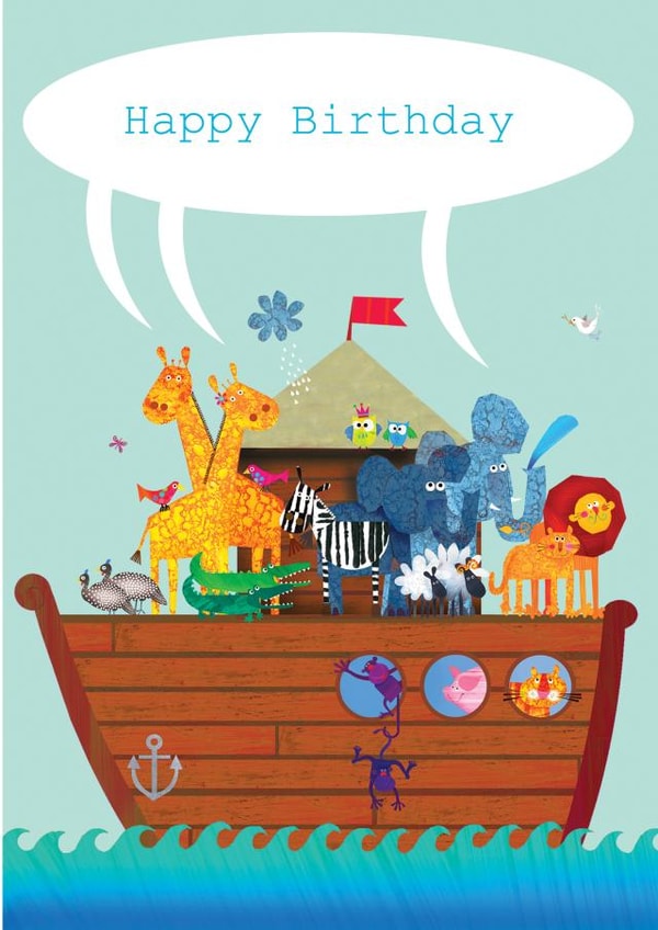 Cute Birthday Card - Noahs Ark - Animals | thortful