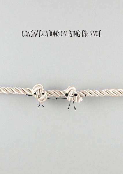 Cute Knot Pun Wedding Card - Congratulations On Tying The Knot | thortful