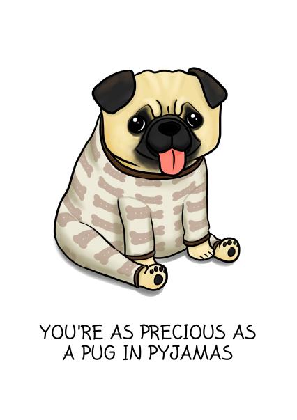 precious pug Thank You Card 26349 | thortful