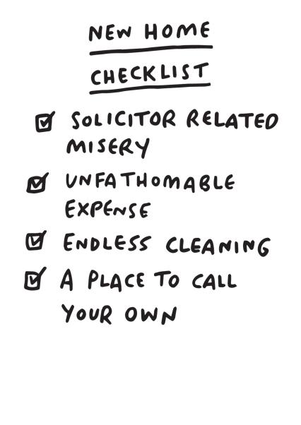 Funny Checklist New Home Card - New Home Checklist - Solicitor Related ...