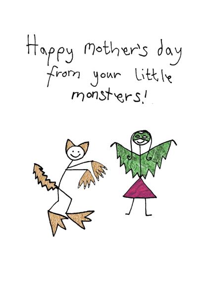 Cute Mothers Day Card - Mum - Monsters - Happy Mother's Day From Your ...