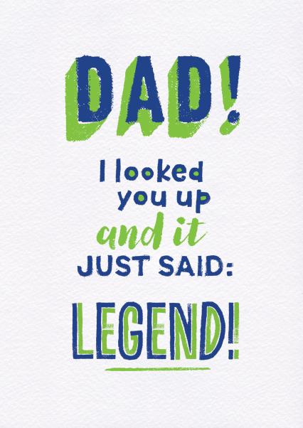 Dad the legend | thortful