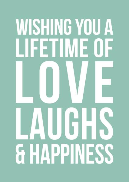 Cute Typography New Home Card - Wishing You A Lifetime Of Love Laughs ...