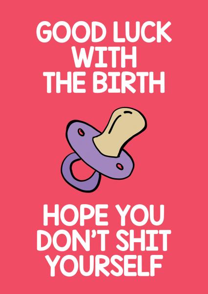 RUDE, FUNNY GOOD LUCK CARD FOR NEW BABY, BABY SHOWER, PREGNANCY ...